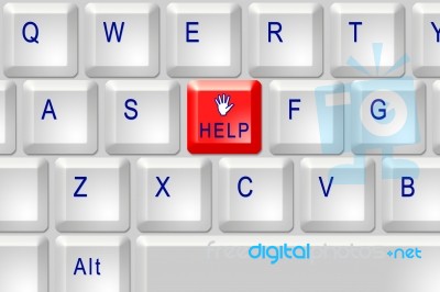 Keyboard Help Stock Image - Royalty Free Image ID 10030991
