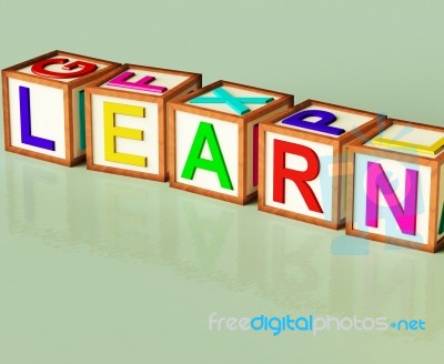 Kids Blocks With Learn Text Stock Image - Royalty Free Image ID 10067131