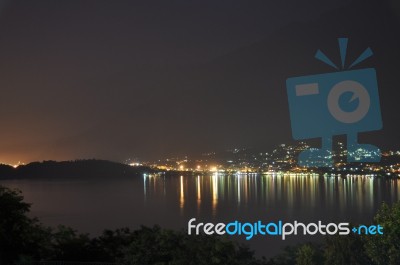 Lake Como At Night Stock Photo - Royalty Free Image ID 100136527