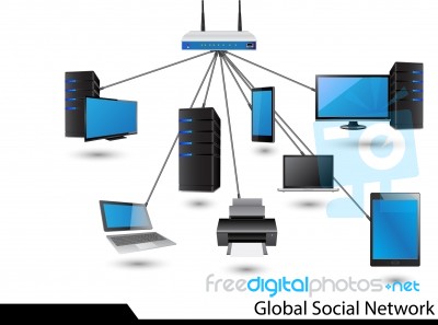 Lan Network Diagram Stock Image - Royalty Free Image ID 100267033