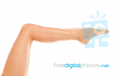 Leg Of A Sexy Woman, White Background Stock Photo - Royalty Free Image ...