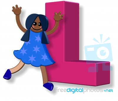 Letter L Girl Stock Image - Royalty Free Image ID 100376587