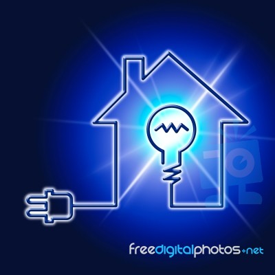 Light Bulb Indicates Power Source And Circuit Stock Image - Royalty ...