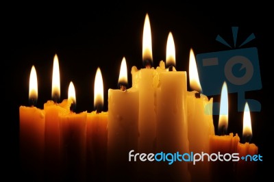 Line Of Candles Stock Photo - Royalty Free Image ID 10028903