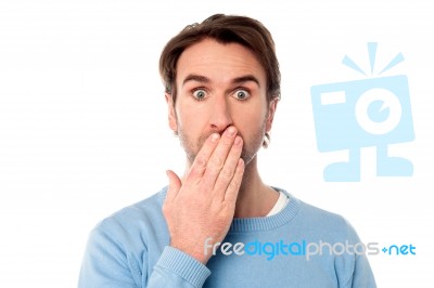 Look Of Shock From An Attractive Young Man Stock Photo - Royalty Free ...