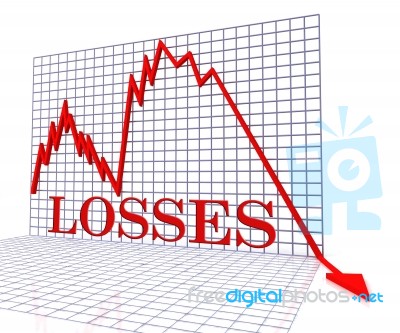 Losses Graph Represents Crisis Diagram 3d Rendering Stock Image ...