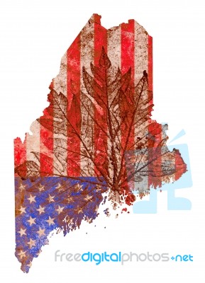 Maine State Map Flag Pattern Stock Image - Royalty Free Image ID 10082617