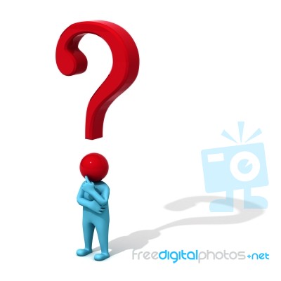 Man And Question Mark Stock Image - Royalty Free Image ID 10038015