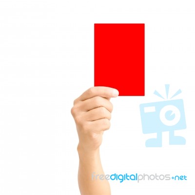 Man Hand Holding Red Card Stock Photo - Royalty Free Image ID 100255962