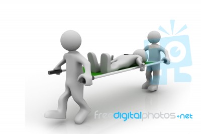 Medics Carrying Patient. Man First Aid Stock Image - Royalty Free Image ...