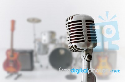 Microphone And Musical Instruments Stock Photo - Royalty Free Image ID ...