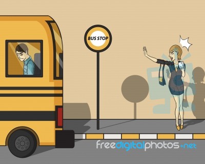 Missing The Bus Stock Image - Royalty Free Image ID 100400673