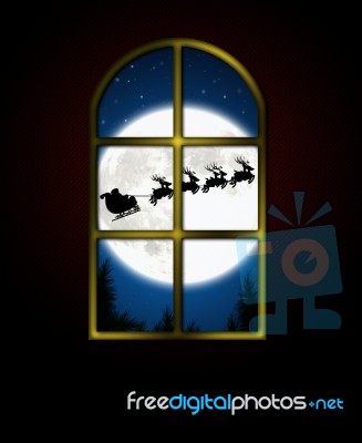 Moon Out The Window Stock Image - Royalty Free Image ID 100123365