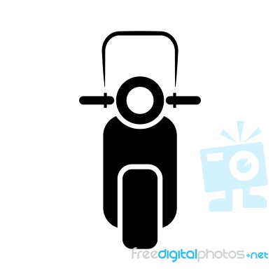 Motorcycle Icon Illustration On White Background Stock Image - Royalty ...
