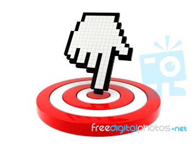 Mouse Cursor Pointing At Target Stock Image - Royalty Free Image ID ...