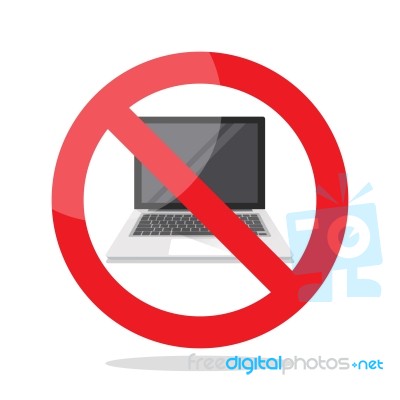 No Laptop Sign Stock Image - Royalty Free Image ID 100580485