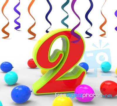 Number Two Party Shows Birthday Celebration Or Party Stock Image ...