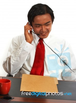 Office Worker Chatting Online Stock Photo - Royalty Free Image ID 10053973