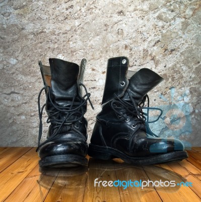 Old Black Boots Stock Photo - Royalty Free Image ID 10021088