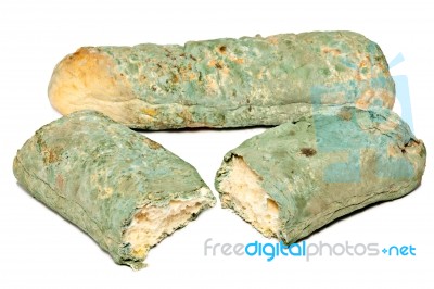 Old Musty Bread On White Stock Photo - Royalty Free Image ID 100131975