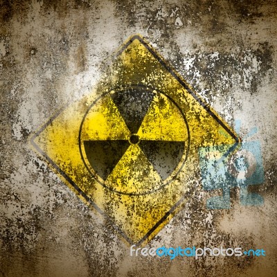 Old Radiation Sign On Wall Stock Image - Royalty Free Image ID 10035481