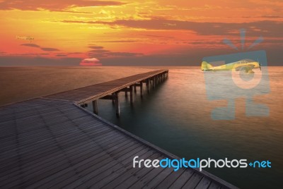 Old Sea Plane Floating On Sea Water Stock Photo - Royalty Free Image ID ...