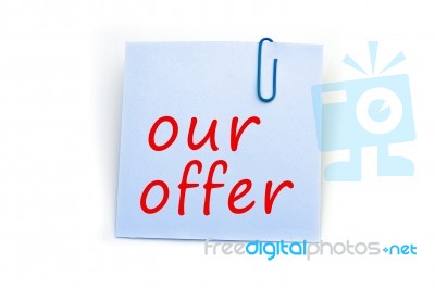 Our Offer Note Stock Image - Royalty Free Image ID 10011129
