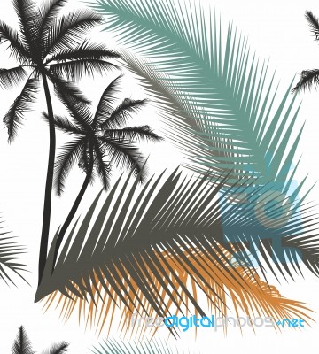 Palm Trees - Design For Textiles Stock Image - Royalty Free Image ID ...