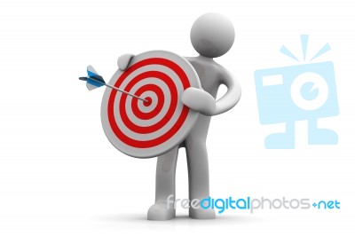 Person With A Target And Arrows Stock Image - Royalty Free Image ID ...