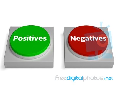 Positives Negatives Buttons Show Analysis Or Examine Stock Image ...