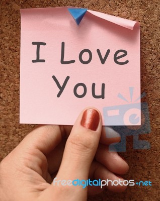 Post It Note With I Love You Text Stock Photo - Royalty Free Image ID ...