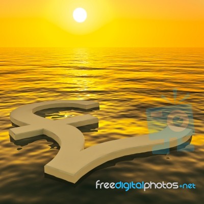 Pound Floating In Sea Stock Image - Royalty Free Image ID 10069424