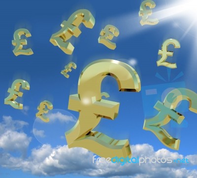 Pound Signs Falling From Sky Stock Image - Royalty Free Image ID 10079695