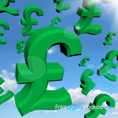 Pound Signs Flying In Sky Stock Image - Royalty Free Image ID 10079742