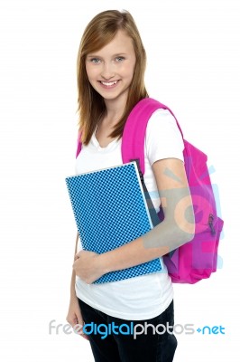 Profile Shot Of A Beautiful Young College Student Stock Photo - Royalty ...