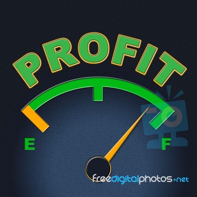 Profit Gauge Indicates Measure Indicator And Earn Stock Image - Royalty ...