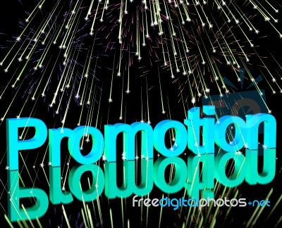Promotion Word with fireworks Stock Image - Royalty Free Image ID 10093803