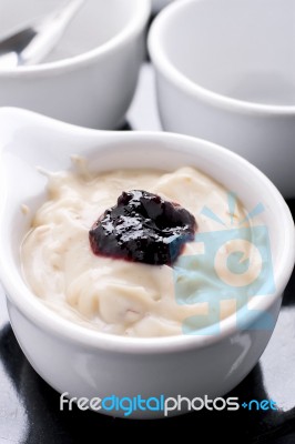 Prune Yogurt Stock Photo - Royalty Free Image ID 100219419