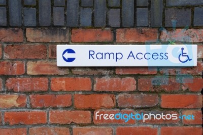 Ramp Access Sign Stock Photo - Royalty Free Image ID 100151946