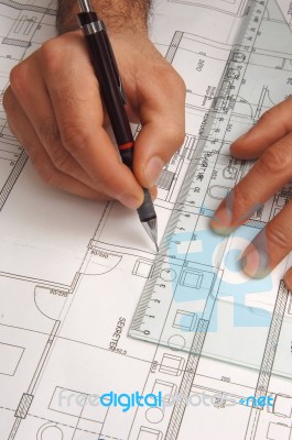 Ruler And Hand Stock Photo - Royalty Free Image ID 1006165