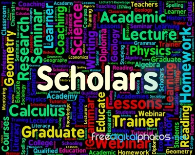 Scholars Word Meaning Learned Person And Academics Stock Image ...