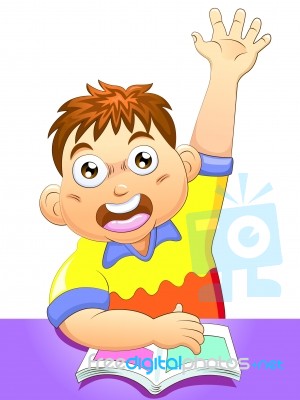 School Boy Eager To Answer Question Stock Image - Royalty Free Image ID ...