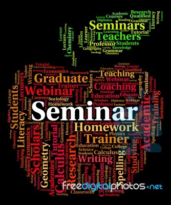 Seminar Word Meaning Workshop Forums And Speaker Stock Image - Royalty ...