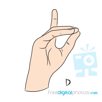 Sign Language And The Alphabet,the Letter D Stock Image - Royalty Free ...