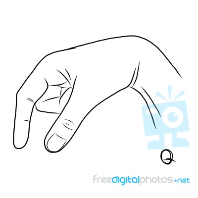 Sign Language And The Alphabet,the Letter Q Stock Image - Royalty Free ...