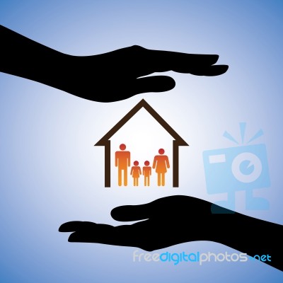 Silhouette Hand Holding Family Sign Stock Image - Royalty Free Image ID ...