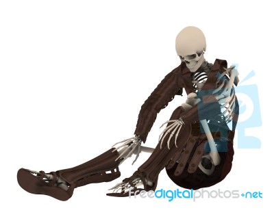 Skeleton sitting in floor Stock Image - Royalty Free Image ID 10092171