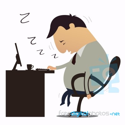 Sleepy At Work Stock Image - Royalty Free Image ID 100235191