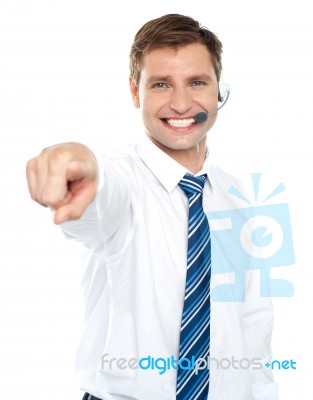 Smiling Customer Service Agent Stock Photo - Royalty Free Image ID ...