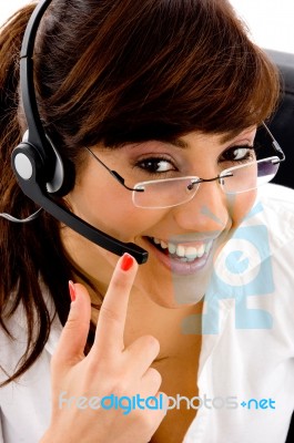 Smiling Customer Service Agent Stock Photo - Royalty Free Image ID 10089380